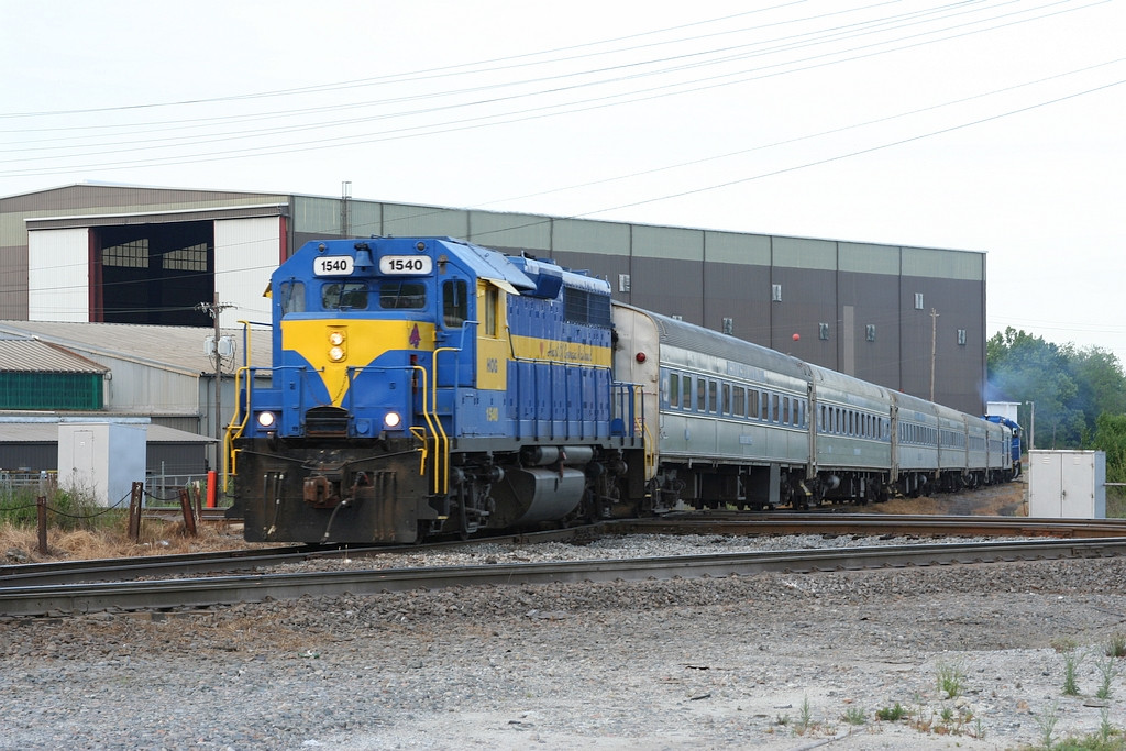 HOG bringing SAM excursion train across the NS-CSX diamond